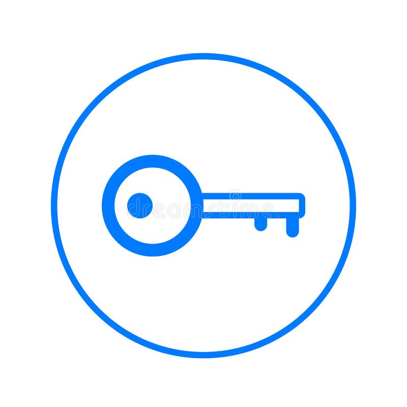 Key, Password Flat Icon. Round Simple Button, Circular Vector Sign ...