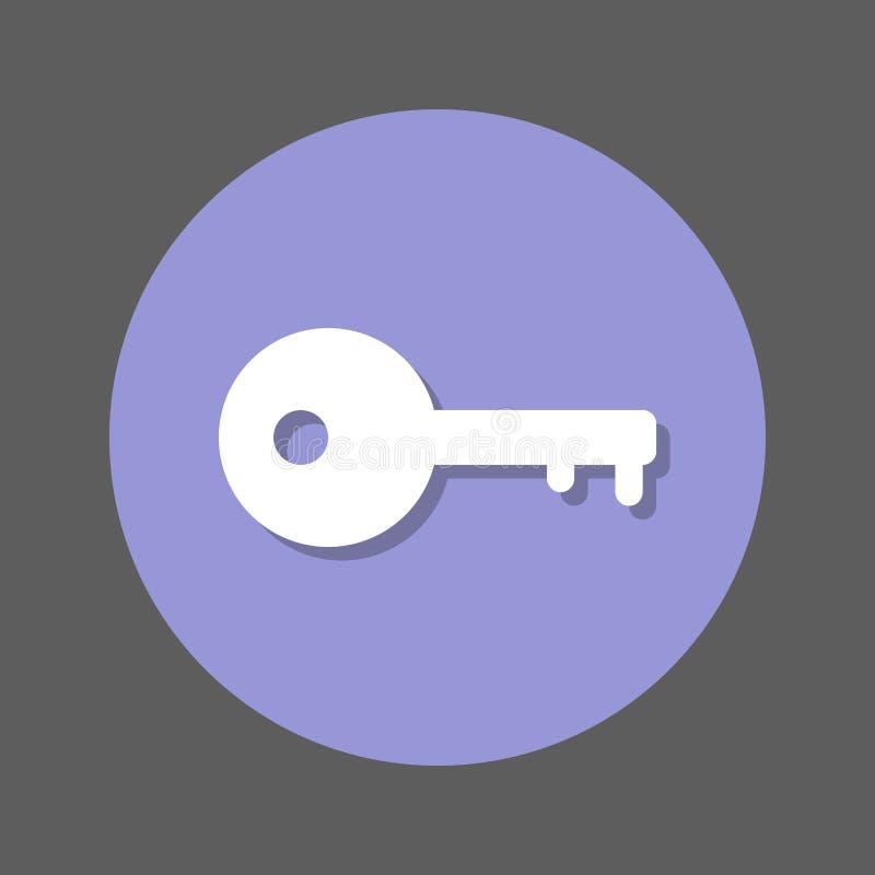 Key, Password Flat Icon. Round Simple Button, Circular Vector Sign ...