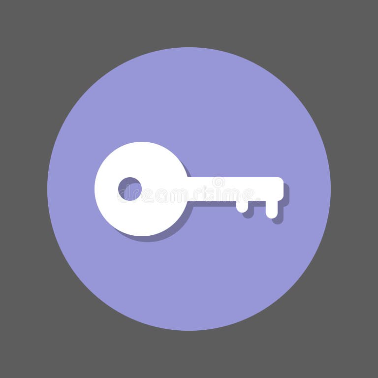 Key, Password Flat Icon. Round Colorful Button, Circular Vector Sign ...