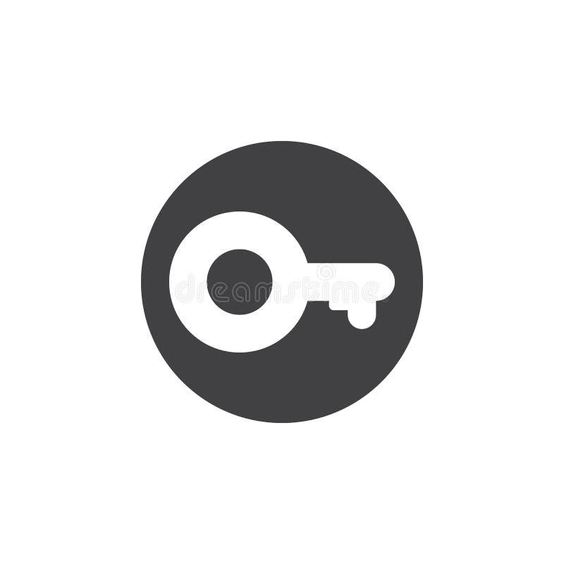 Key, Password Flat Icon. Round Simple Button, Circular Vector Sign ...