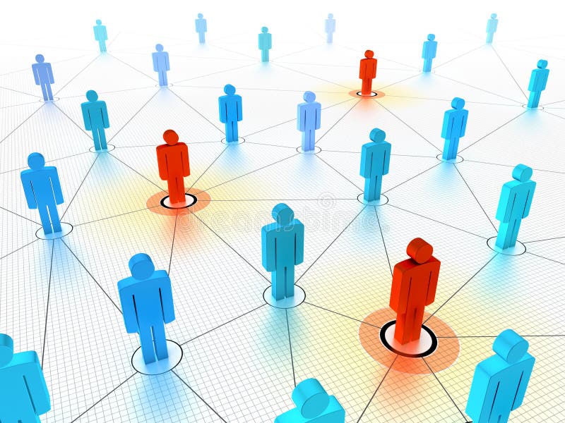 Key People in a Networked Crowd Stock Illustration - Illustration of ...
