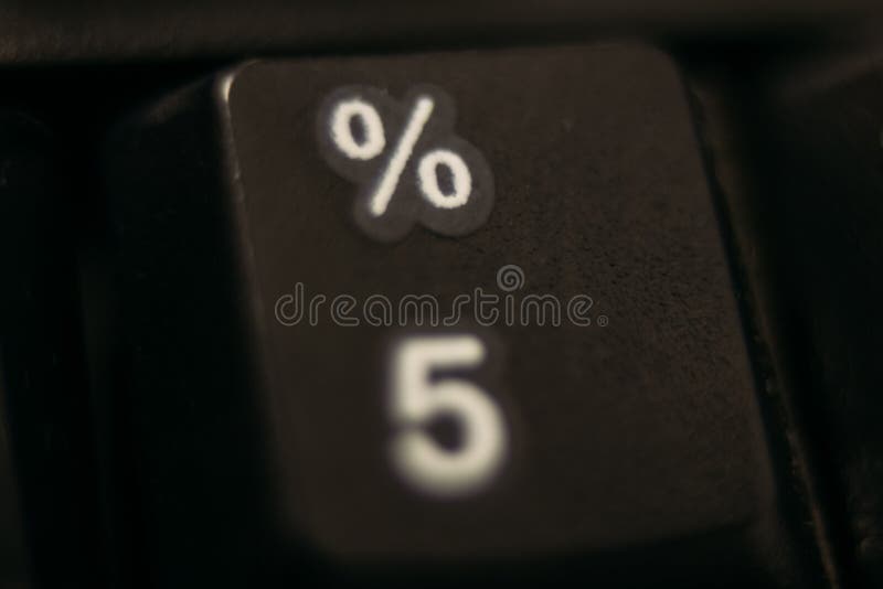The Key of Percent on the Keyboard Stock Image - Image of closeup ...