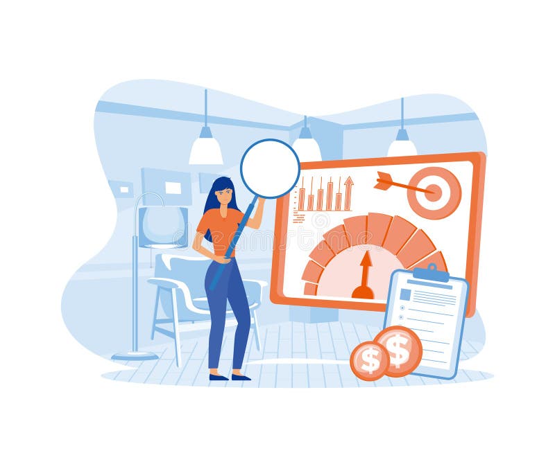 Key Performance Indicator or KPI for Business Success Evaluation Tiny Person Concept. Stock ...