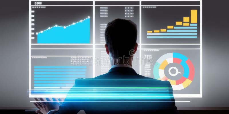 Key Performance Indicators (KPI) on Business Dashboard, Businessman ...