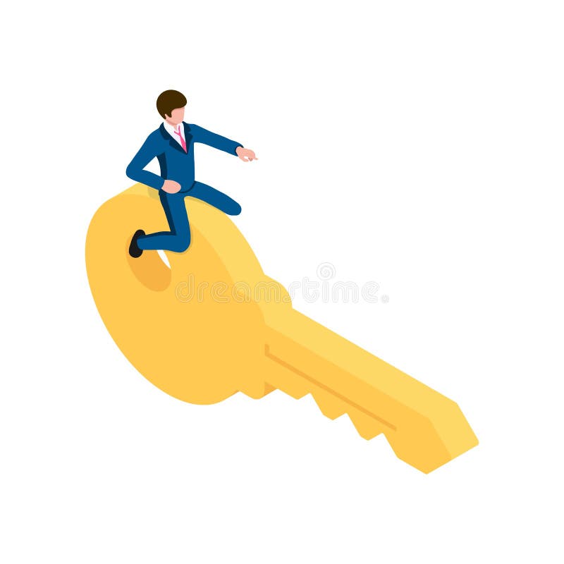 Key Person. Vector Illustration in Isometric Style. Isolated on White ...
