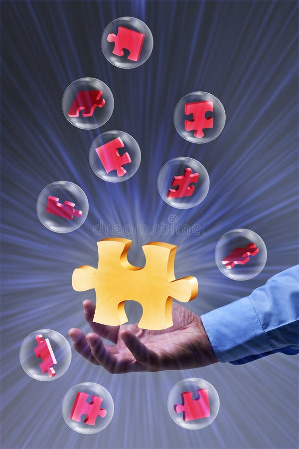 The Key Piece of a Solution Stock Illustration - Illustration of ...