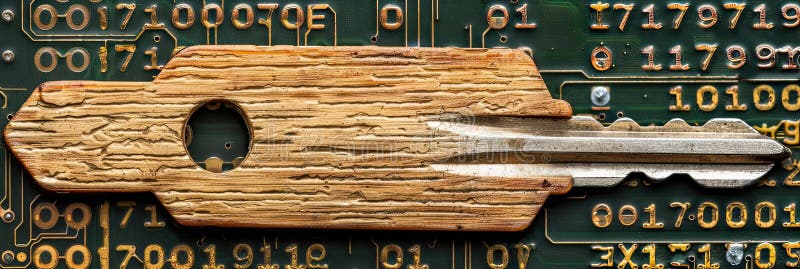 A Key Placed on a Circuit Board, Highlighted in Closeup Stock Image ...