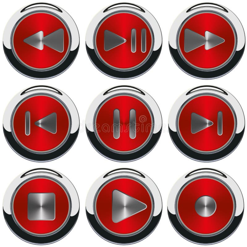 Player buttons stock vector. Illustration of design, audio - 10083203