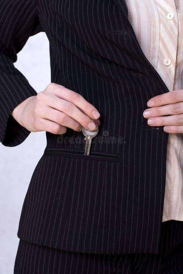 Key in a pocket stock photo. Image of contract, golden - 16825946