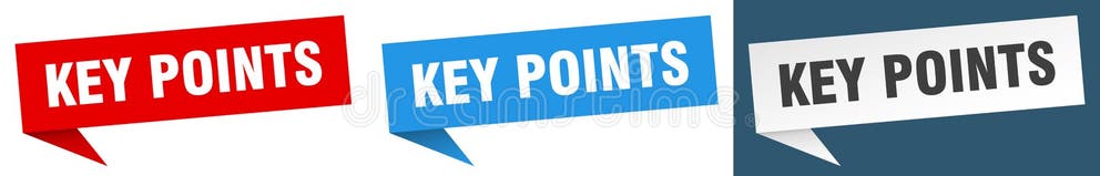 Key Points Banner. Key Points Speech Bubble Label Set Stock Vector ...