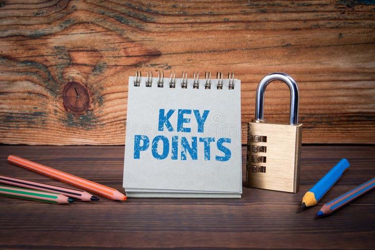 KEY POINTS. Cardboard Notepad on Wooden Texture Table Stock Photo ...