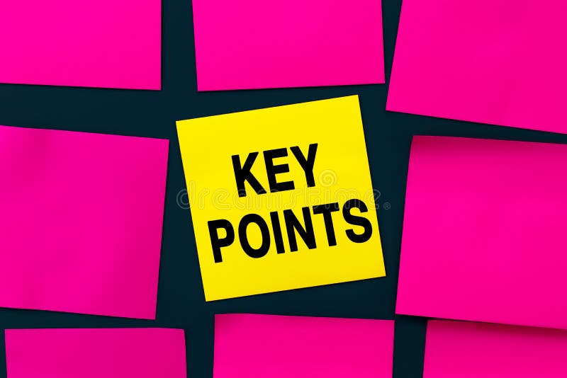 KEY POINTS - Inscription on Yellow Sticker, Text Concept. a Yellow ...