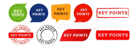 Key Points Rectangle Circle Stamp and Speech Bubble Label Sticker Sign ...