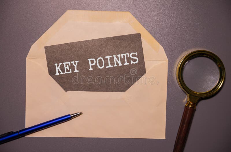 KEY POINTS Text on a White Paper Envelope Stock Image - Image of ...