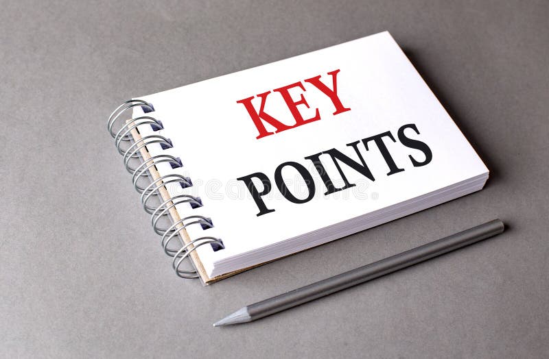 KEY POINTS Word on Notebook on Grey Background Stock Image - Image of ...