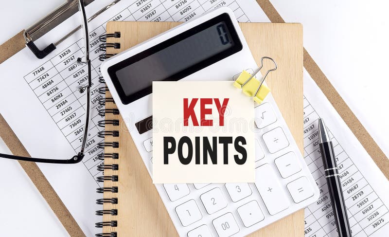 KEY POINTS Word on Sticky with Clipboard and Notebook, Business Concept ...