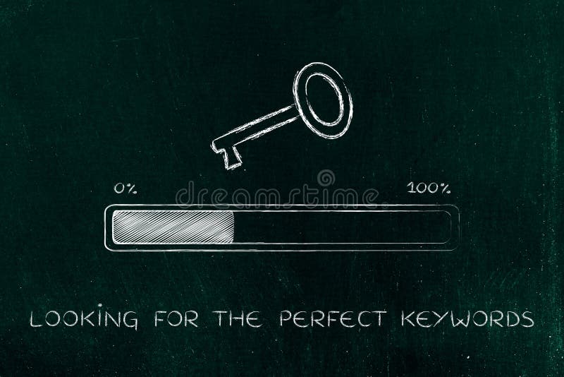 Key with Progress Bar, Keywords Suggesting Tools Stock Photo - Image of ...