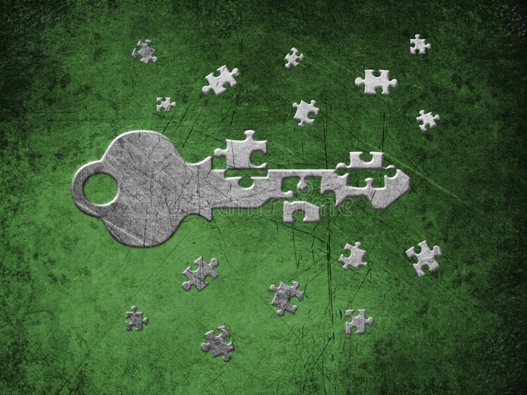 Key and puzzle stock photo. Image of abstraction, template - 43842480