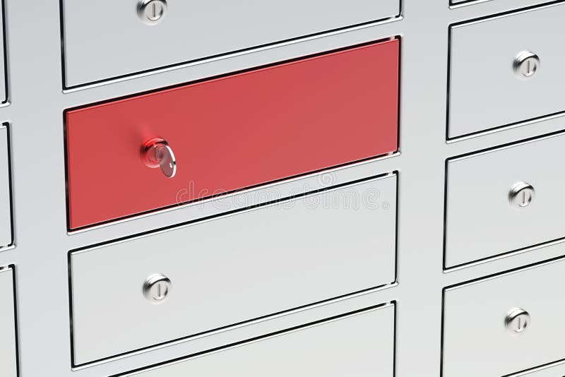 Key on the Red Bank Safety Deposit Box Stock Illustration ...