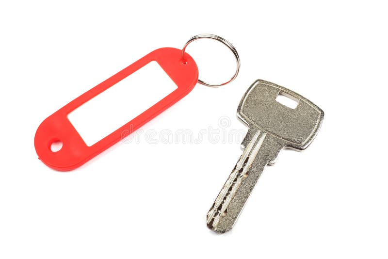 Red Key Tag Keychain Label Identification Plastic White Blank Metal ...