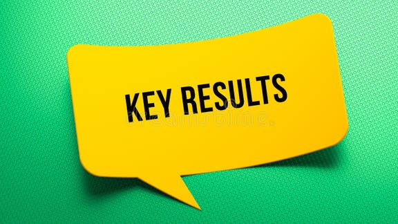 Key Results Text Message on the 3D Curve Speech Bubble. Dotted and ...