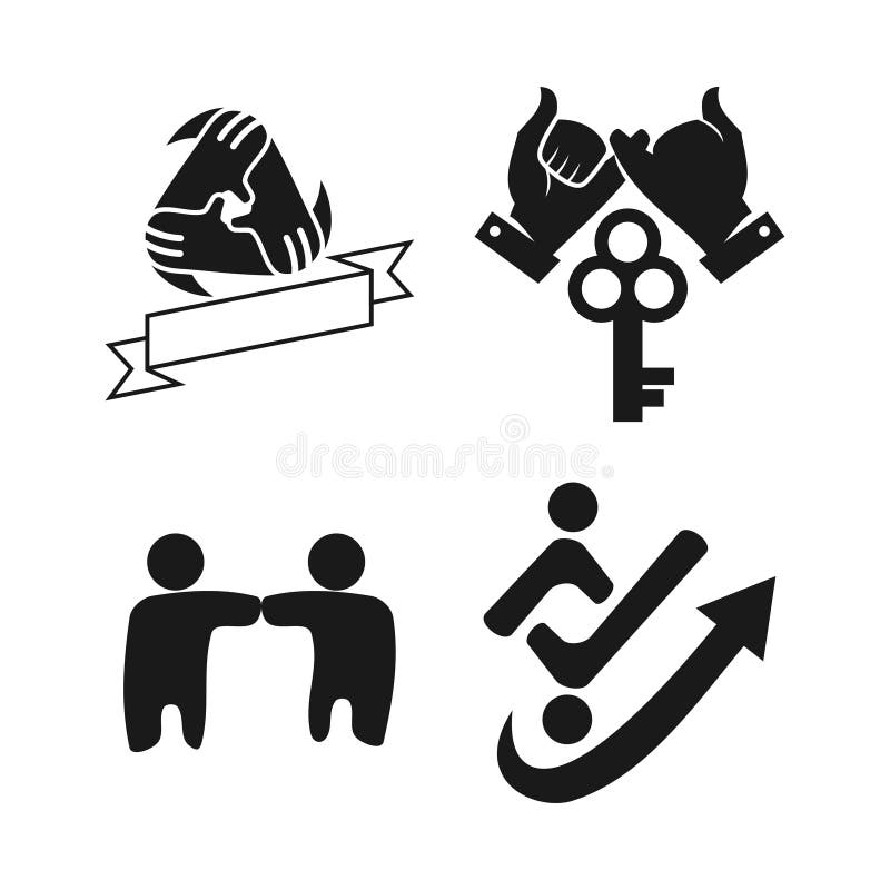 Arrow Up Commitment Teamwork Together Outline Logo Stock Vector - Illustration of contract ...