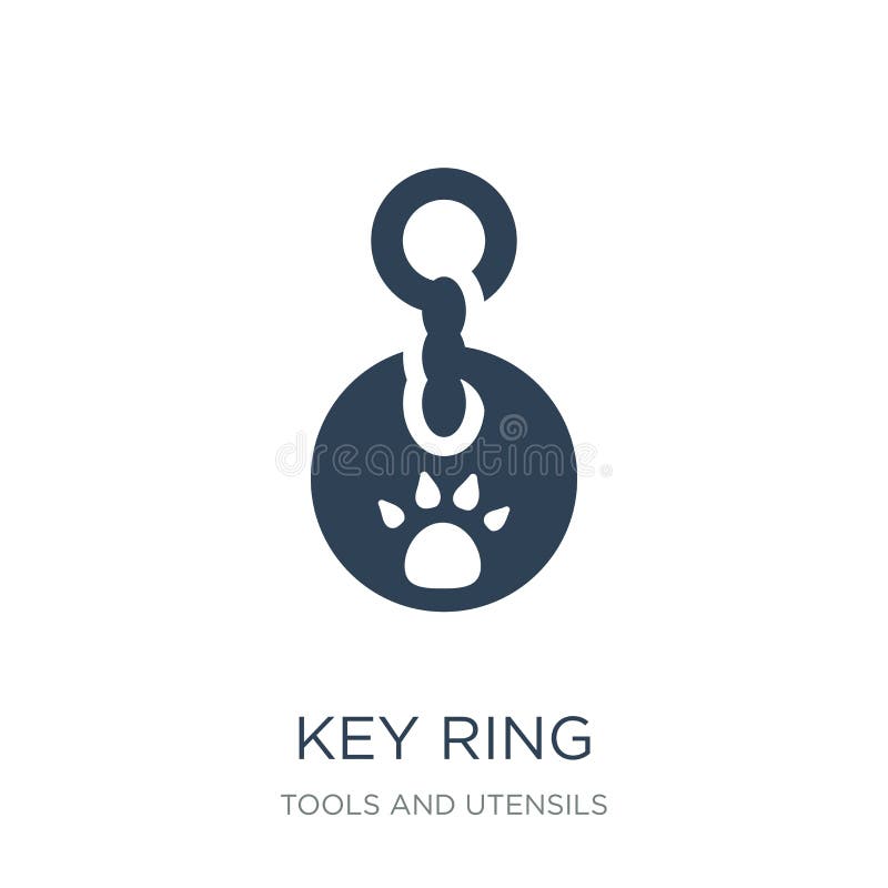 Key Ring Icon in Trendy Design Style. Key Ring Icon Isolated on White ...