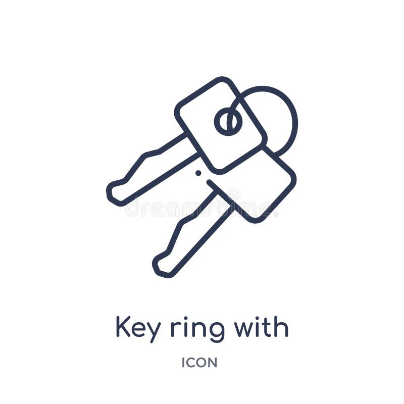 Key Ring with Two Keys Icon from Tools and Utensils Outline Collection ...