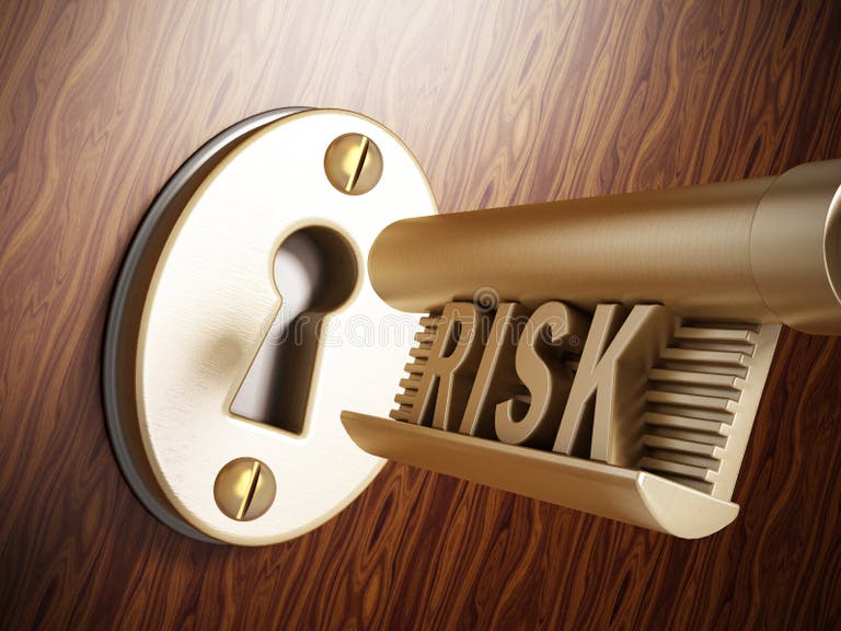 Key with risk word stock illustration. Illustration of wages - 49343195