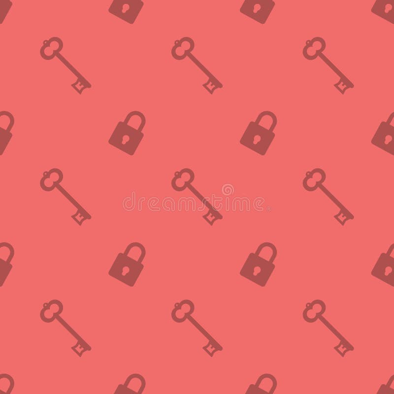 Key and Safe Lock Seamless Decorative Silhouette Pattern Stock Vector ...