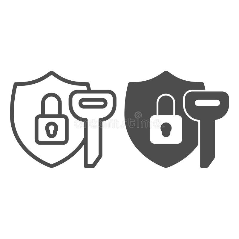 Key and Safety Emblem with Lock Line and Solid Icon, Design Recruitment ...