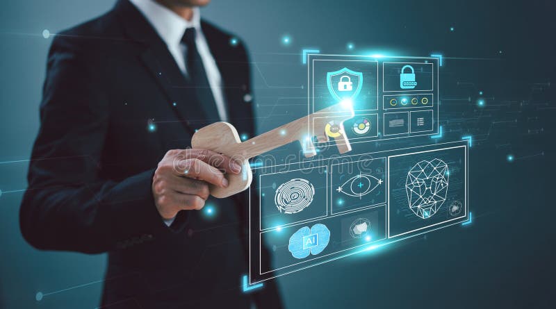 Key Scan Digital Biometric Sensor Stock Image - Image of facial, hand ...