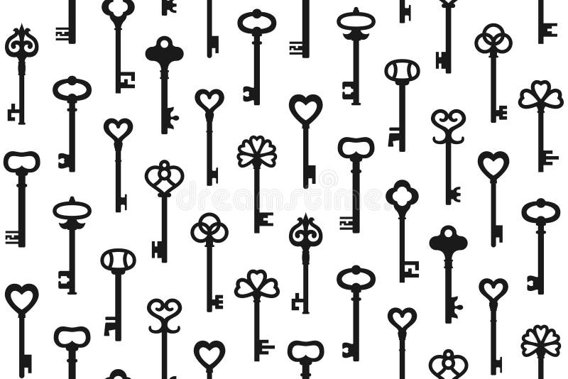 Key Seamless Pattern Old Boundless Fabric Wallpaper Vintage Packaging ...