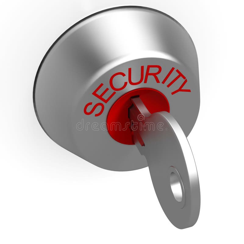 Key in Security Lock Showing Safeguard Stock Photo - Image of safeguard ...