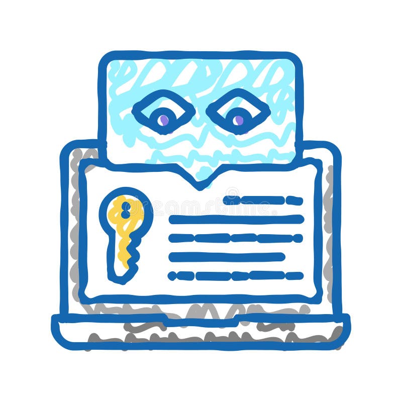 Key Security System Icon Doodle Illustration Stock Illustration ...