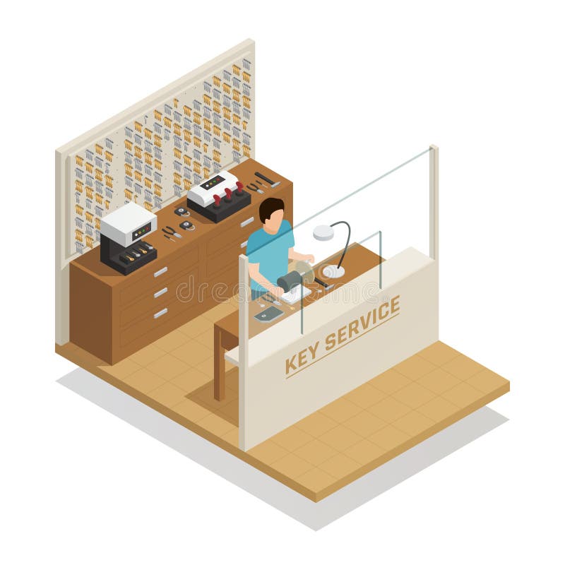 Key Service Isometric Composition Stock Vector - Illustration of ...