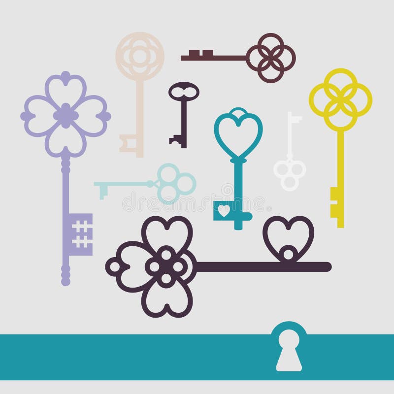 Key set stock vector. Illustration of lock, furniture - 41973586