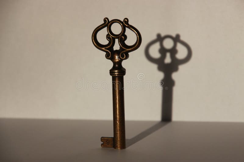 Key and shadow stock photo. Image of steel, aged, gold - 66299916