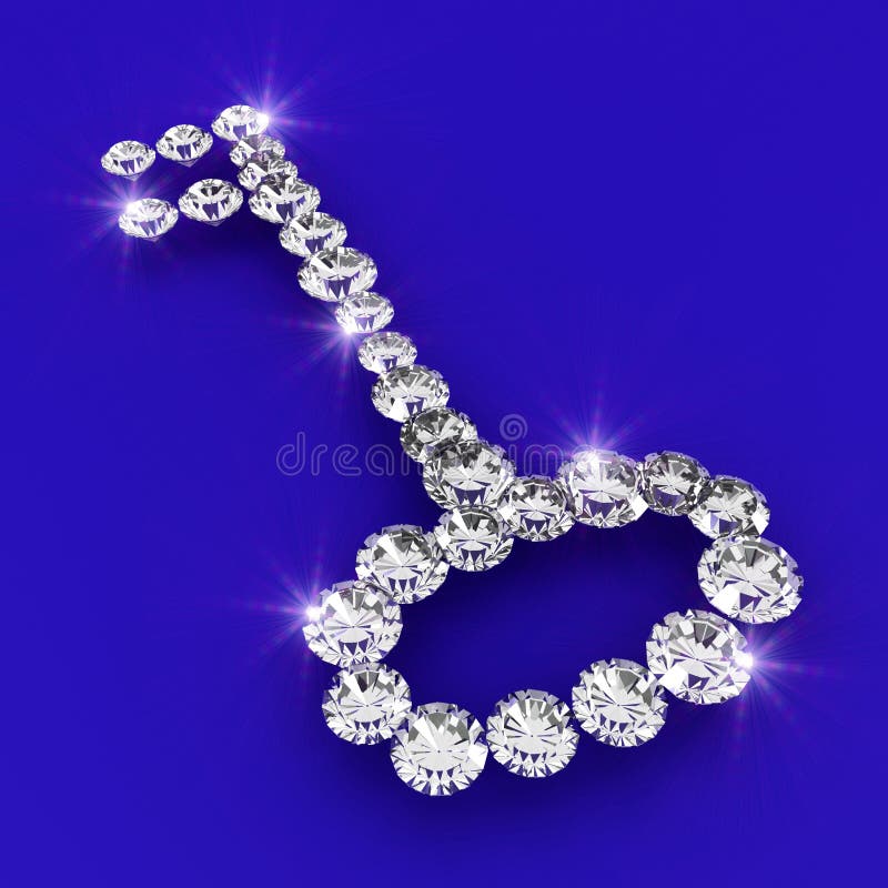 Key Shape 3d Diamond Art Illustration Stock Illustration - Illustration ...