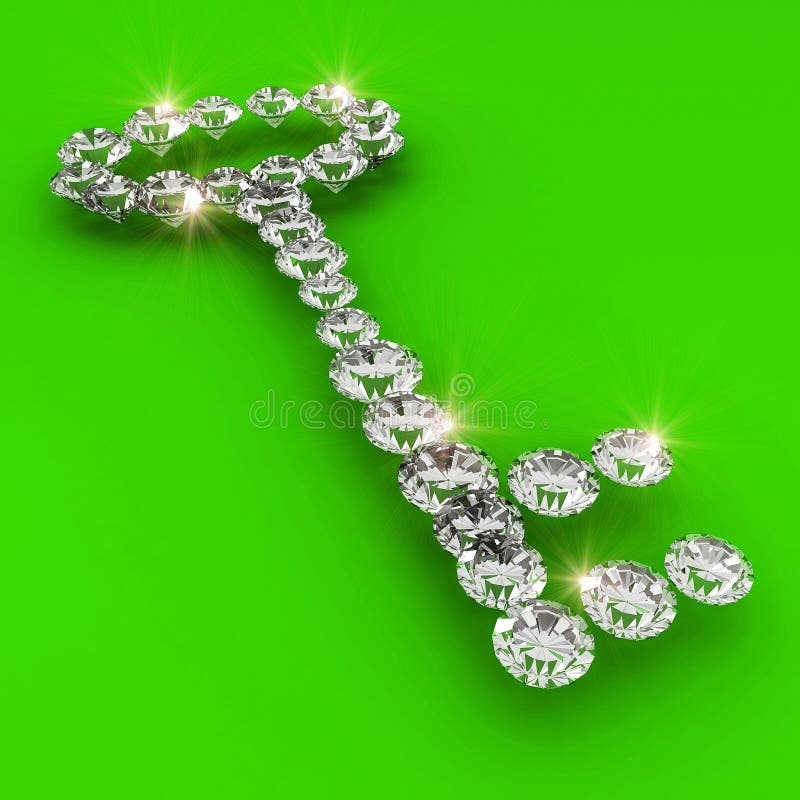 Key Shape 3d Diamond Art Illustration Stock Illustration - Illustration ...