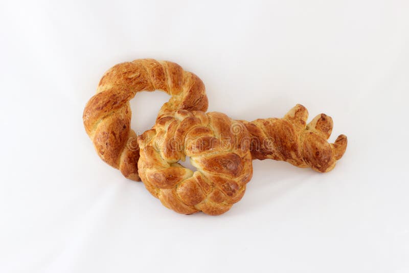 Key Shape Challah Bread with Candles Stock Image - Image of religious ...