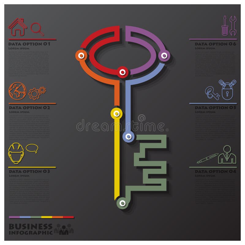 Key Shape Connection Timeline Business Infographic Stock Vector ...