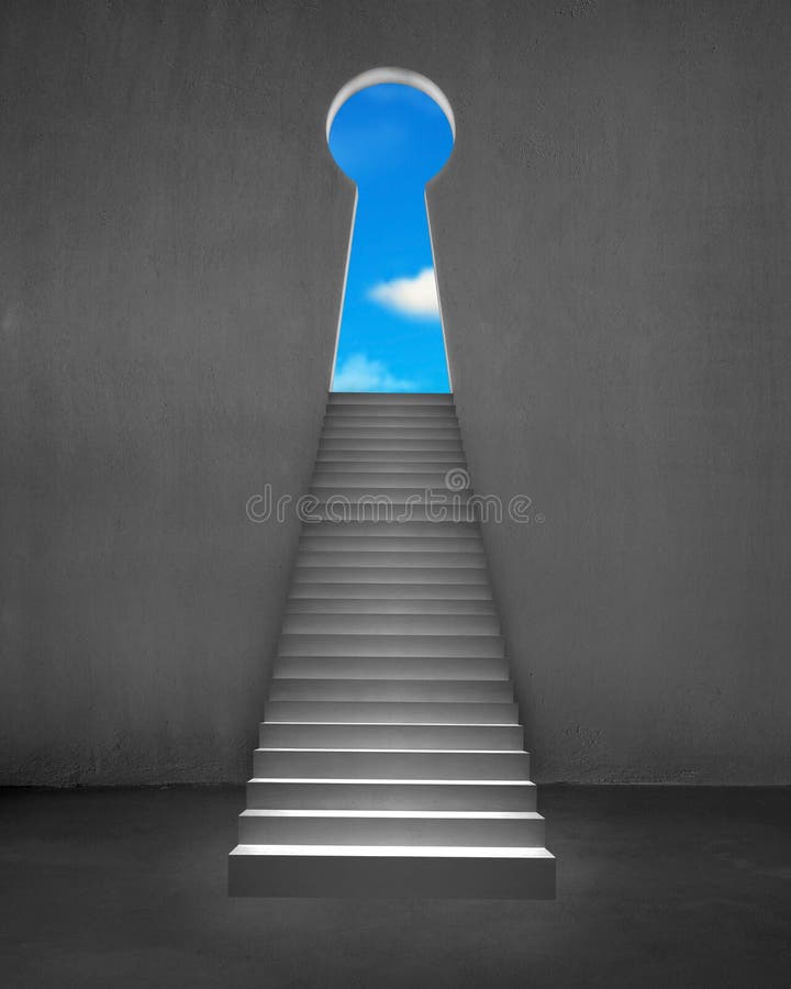Key Shape Door Wall Stairs Blue Sky Stock Illustrations – 6 Key Shape ...
