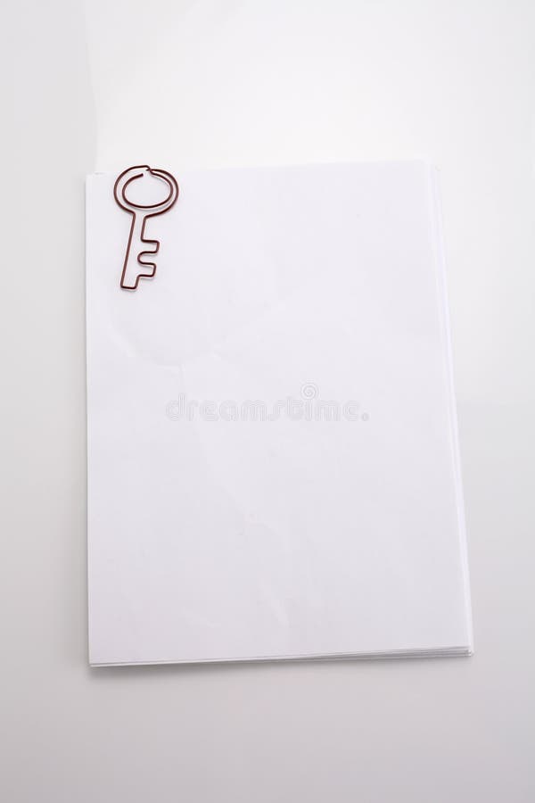 Key shape paper clip stock photo. Image of giant, office - 84072044