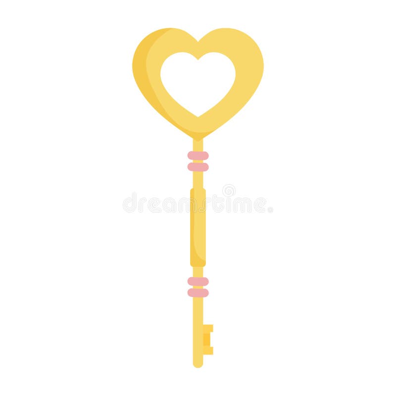 Key Shaped Heart Love Romantic Vintage Icon Design Stock Vector ...