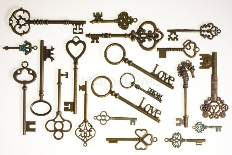 Key Shaped Metal Mouldings Creating Abstract and Unique Patterns Stock ...