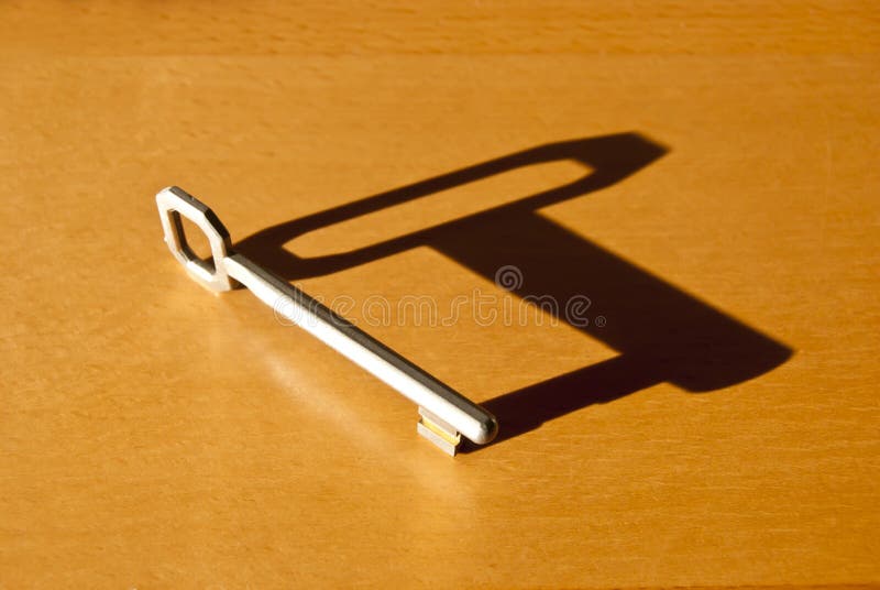 Key with sharp shadow stock image. Image of horizontal - 22397815