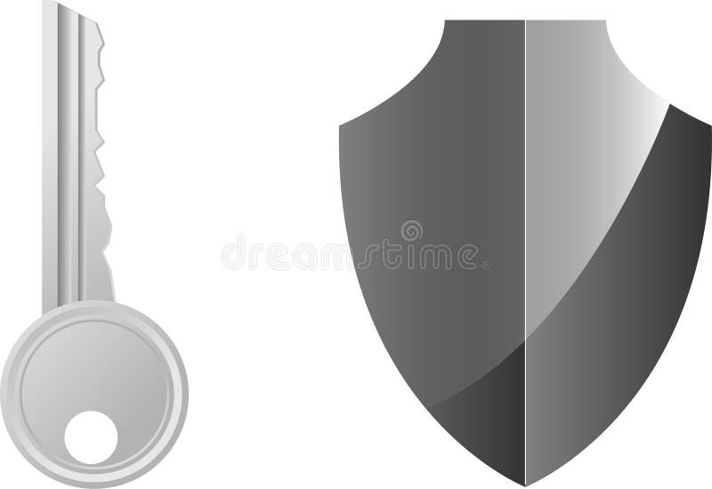 Key and shield stock illustration. Illustration of closeup - 12969683