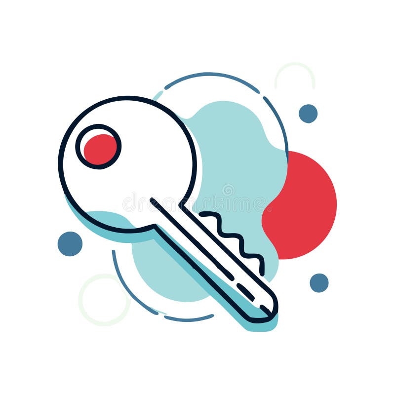 A Key is Shown in a Blue and Red Color Scheme Stock Illustration ...