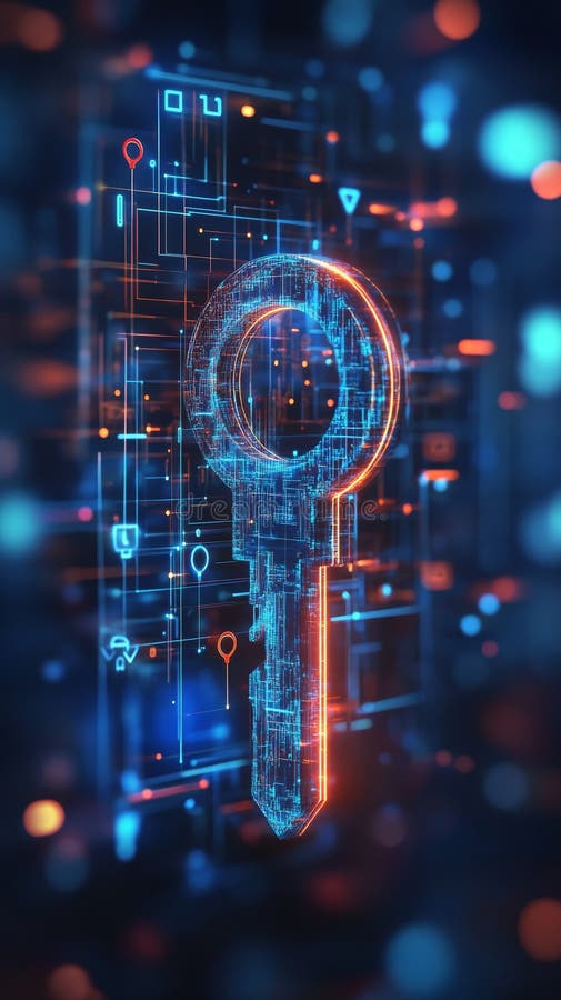 A Key is Shown in a Colorful, Abstract Style Stock Illustration ...